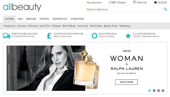 allbeauty.com Christmas Discount Offers & Cashback Deals