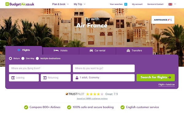 BudgetAir Discount Offers & Cashback Deals | TopCashback